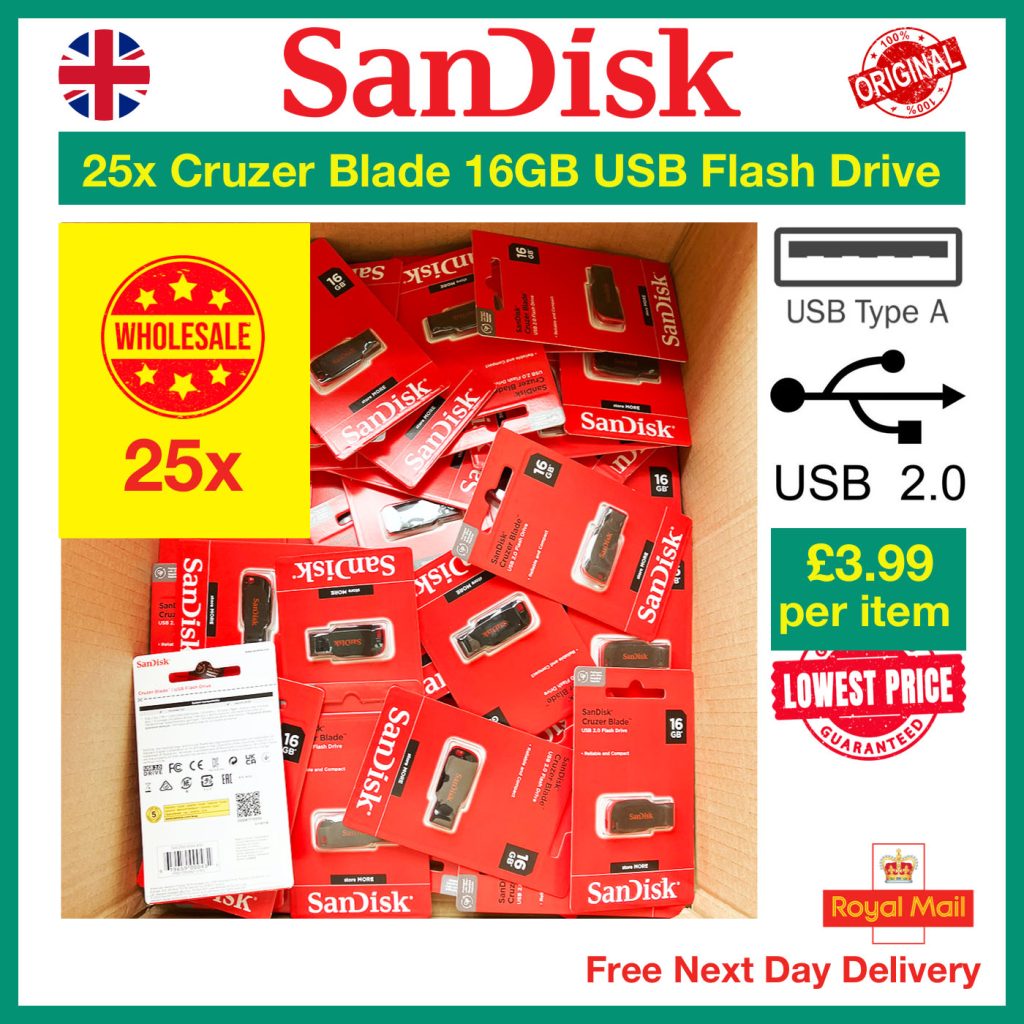 San Disk Cruzer Blade 16GB USB Flash Drive, MPN: SDCZ50-016G-B35, EAN ...